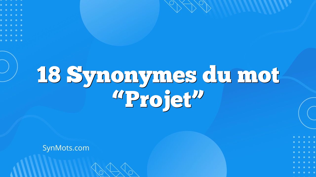 18 Synonymes Du Mot "Projet" - SynMOTS